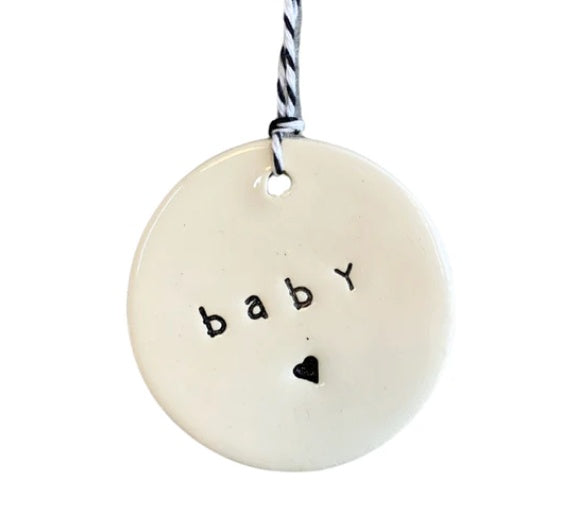 Ceramic Gift Tag - Baby with Heart Stamp – Lumela Coolamon